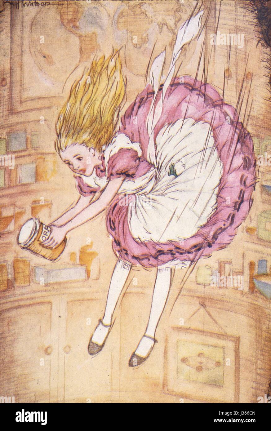 Alice In Wonderland Falling Drawing