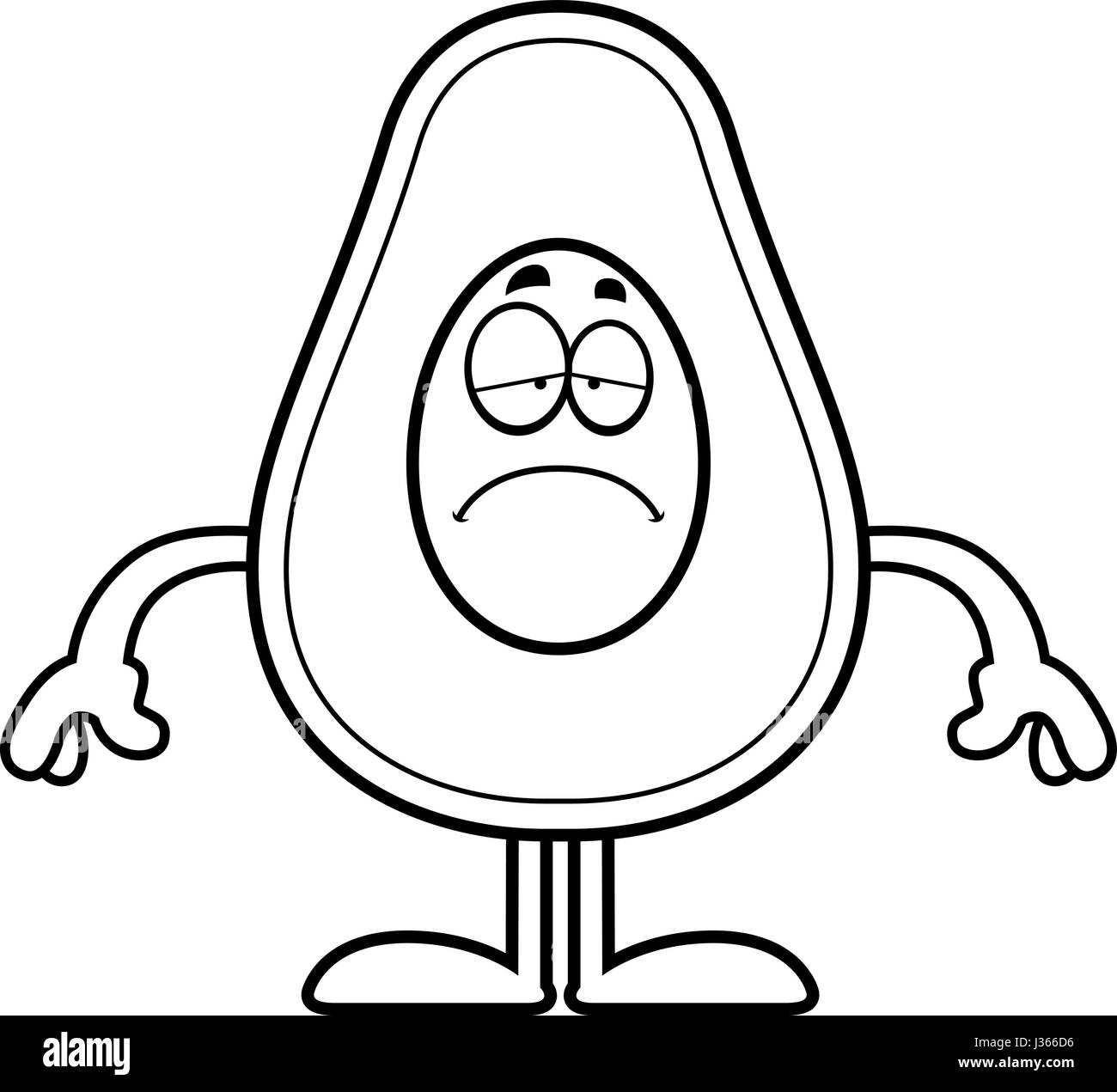 A cartoon illustration of an avocado looking sad Stock Vector Image ...