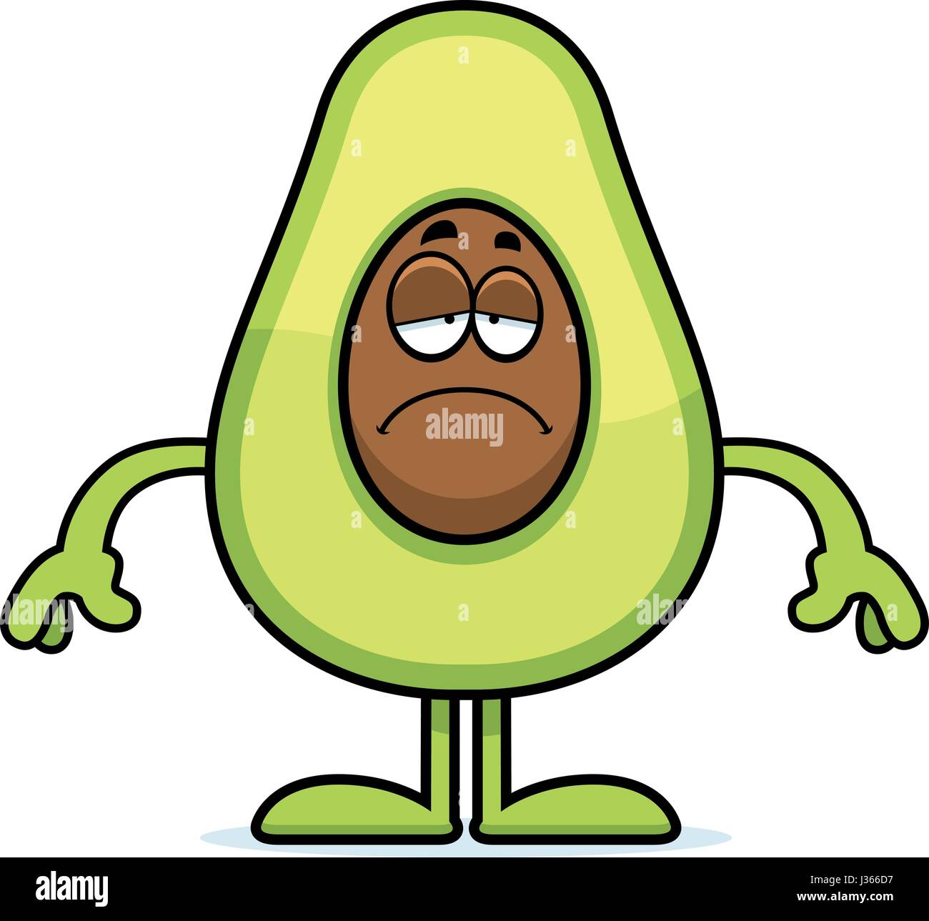 A cartoon illustration of an avocado looking sad Stock Vector Image ...