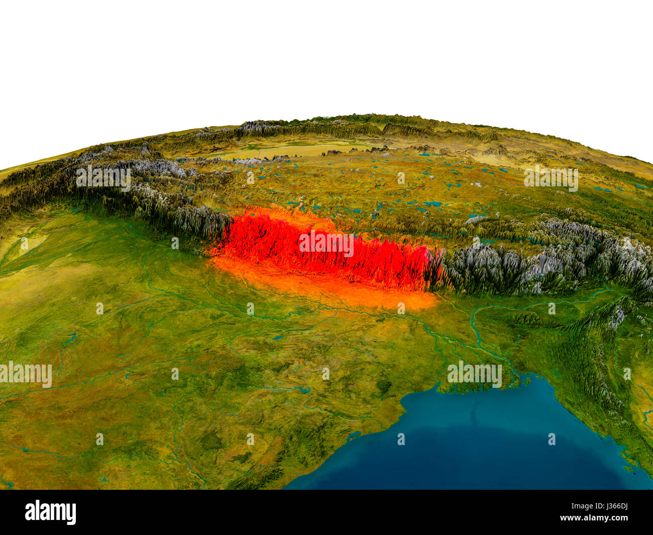 Map satellite geography nepal hi-res stock photography and images - Alamy