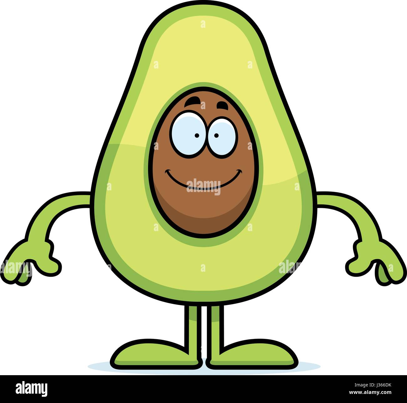 A cartoon illustration of an avocado looking happy Stock Vector Image ...