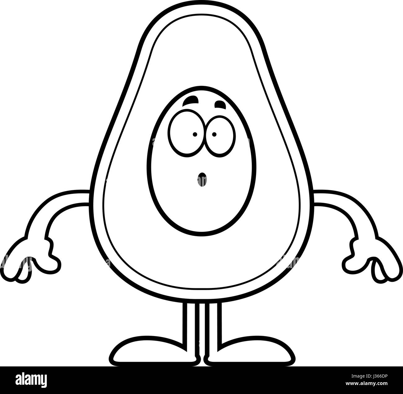 A cartoon illustration of an avocado looking surprised Stock Vector ...