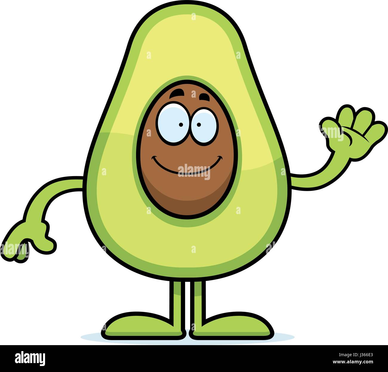 A cartoon illustration of an avocado waving Stock Vector Image & Art ...