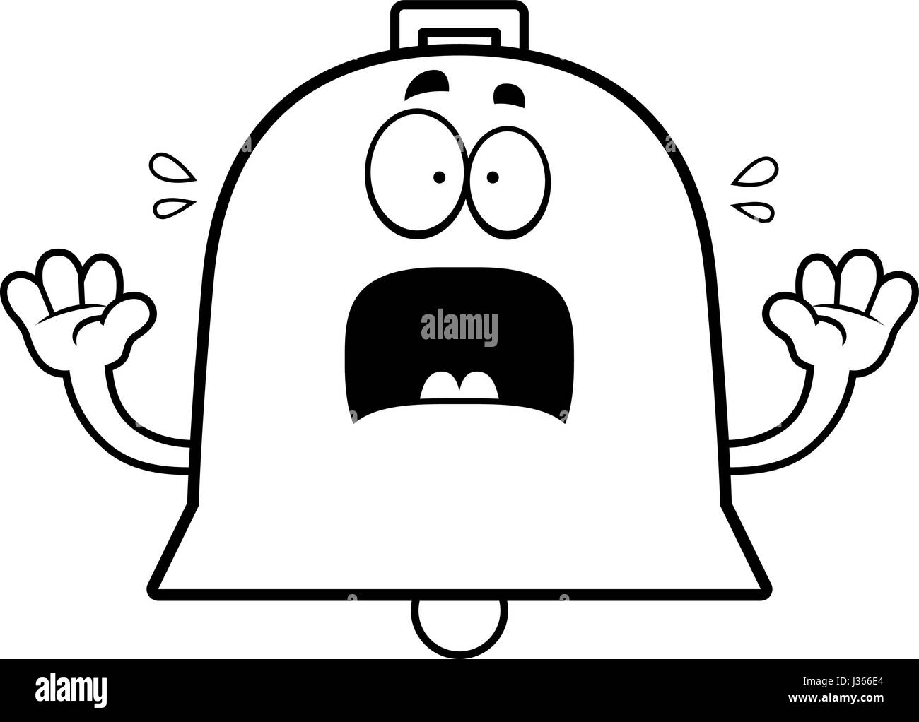 A cartoon illustration of a bell looking scared Stock Vector Image ...