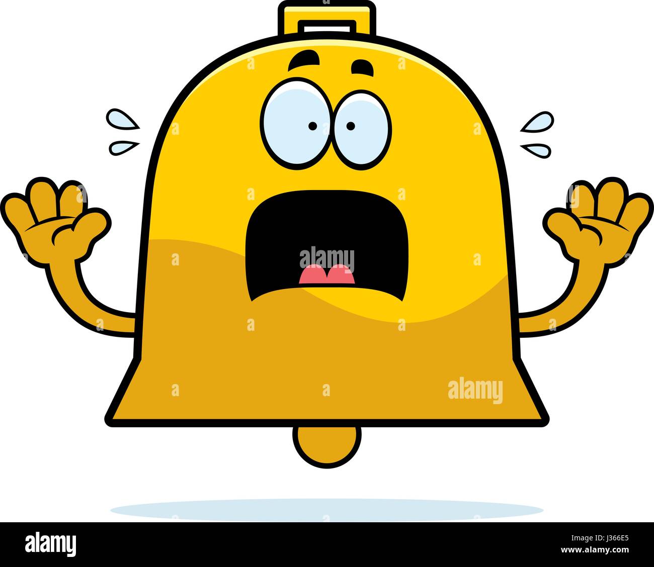 A cartoon illustration of a bell looking scared Stock Vector Image ...