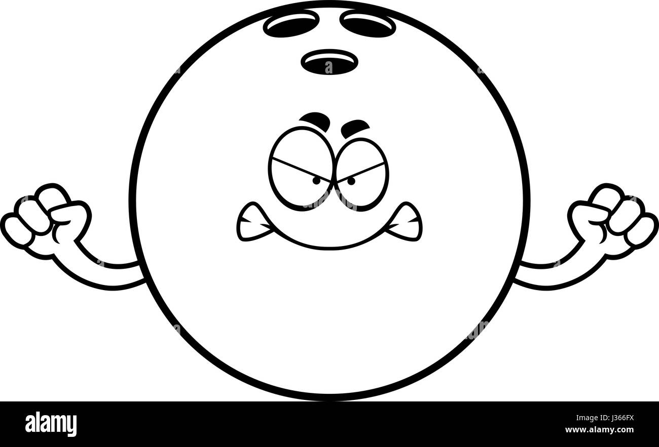 A cartoon illustration of a bowling ball looking angry Stock Vector ...