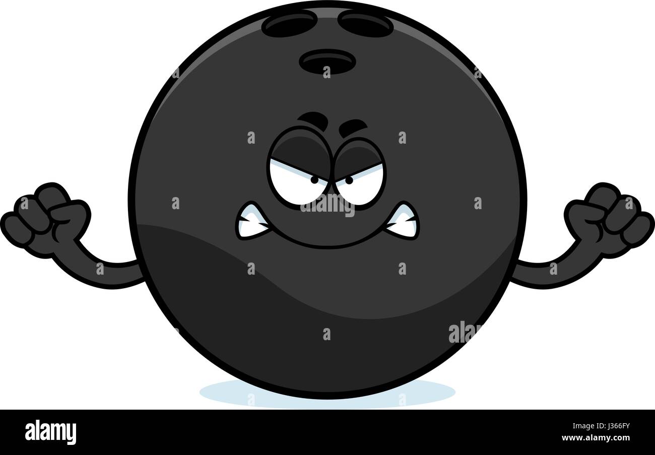 A cartoon illustration of a bowling ball looking angry Stock Vector ...