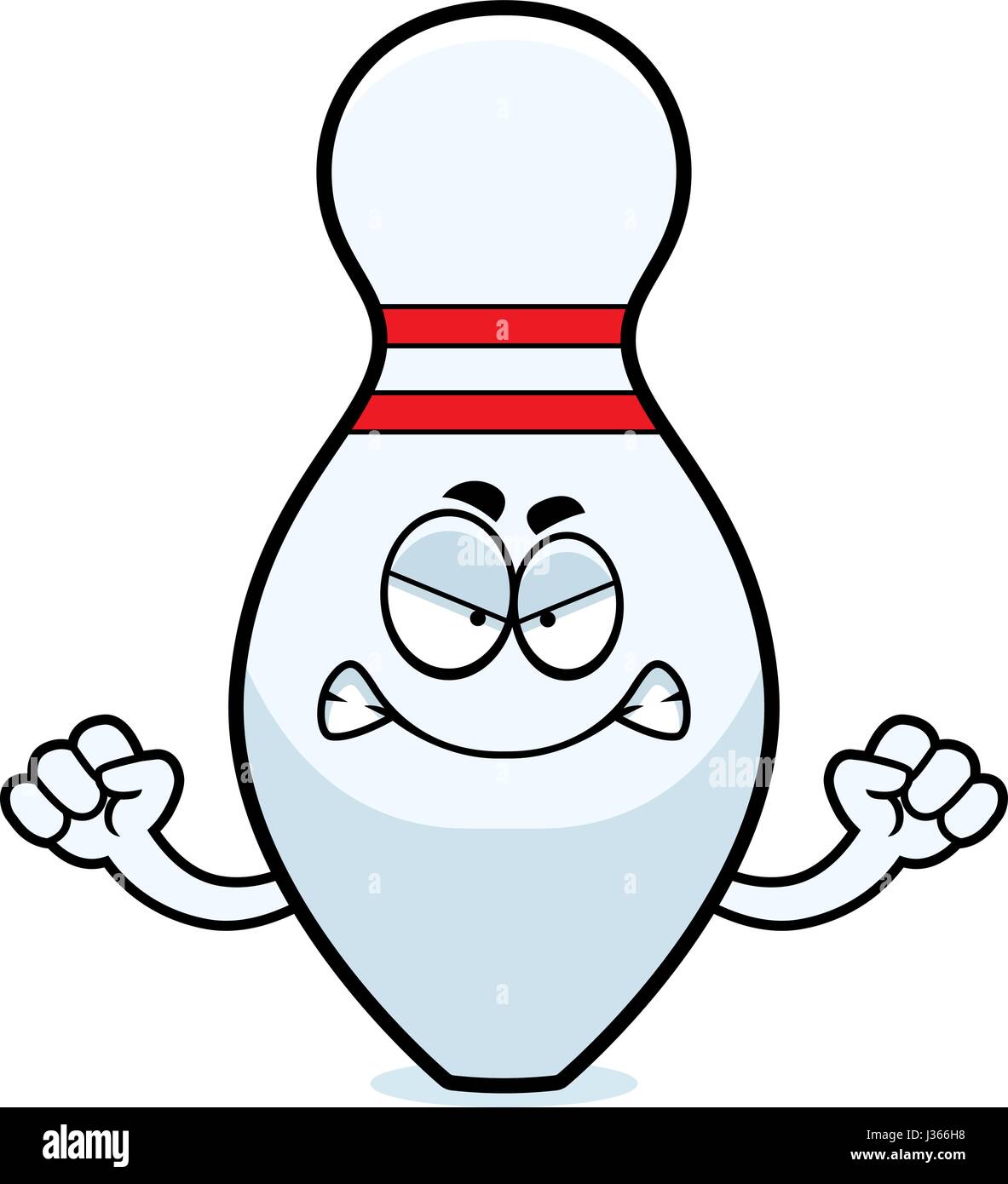 A cartoon illustration of a bowling pin looking angry Stock Vector ...