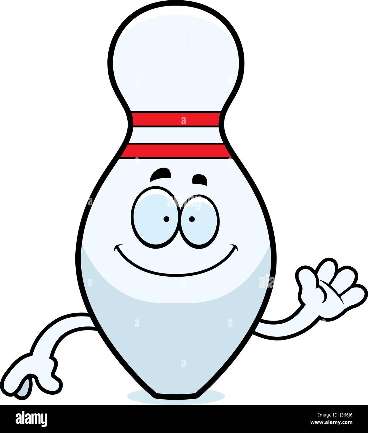 A cartoon illustration of a bowling pin waving Stock Vector Image & Art ...