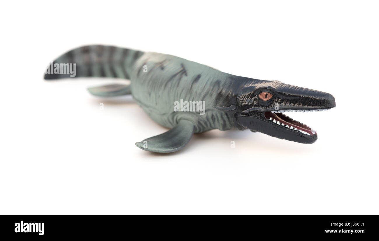 Mosasaurus toy on white background Stock Photo - Alamy
