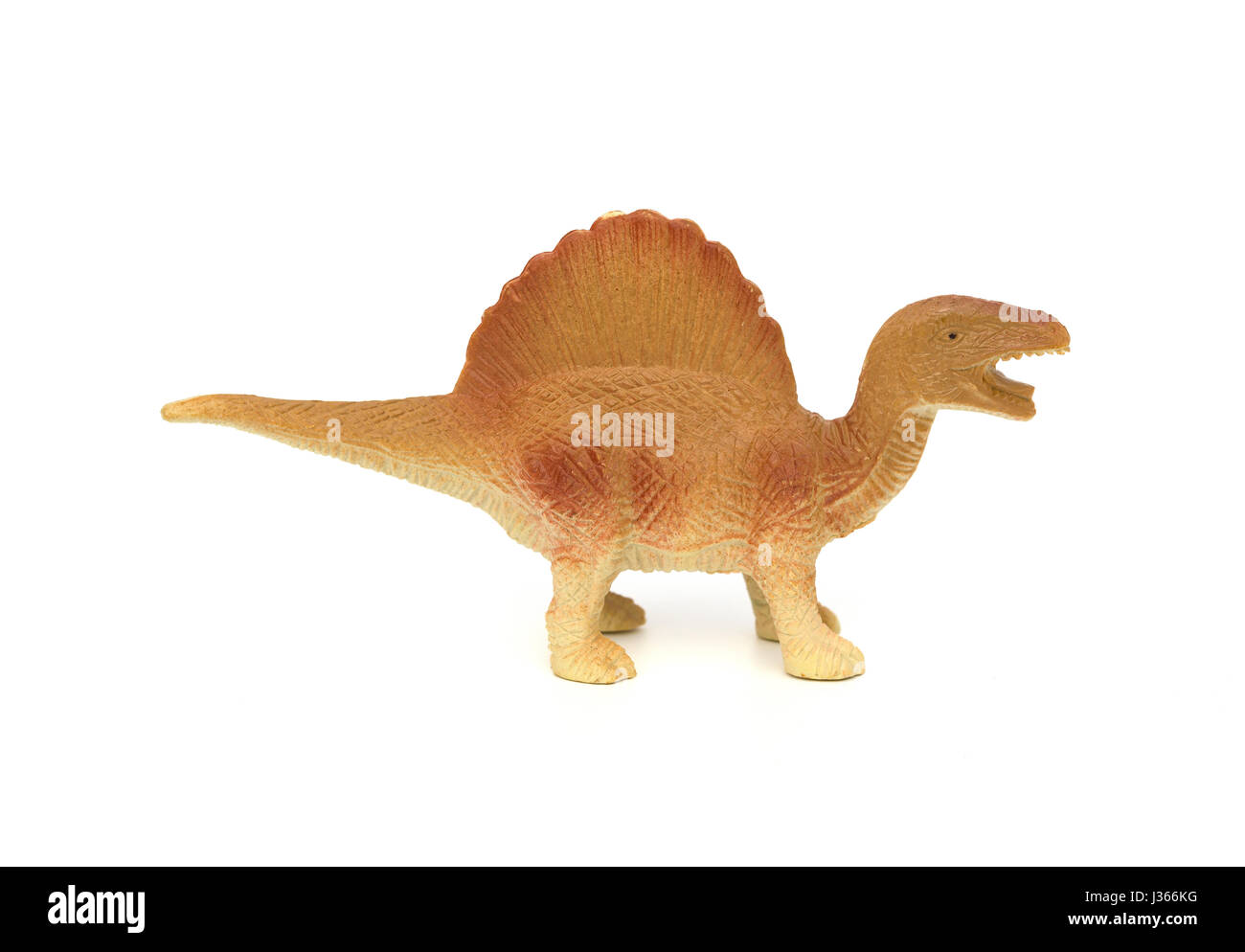 side view brown spinosaurus toy on a white background Stock Photo - Alamy