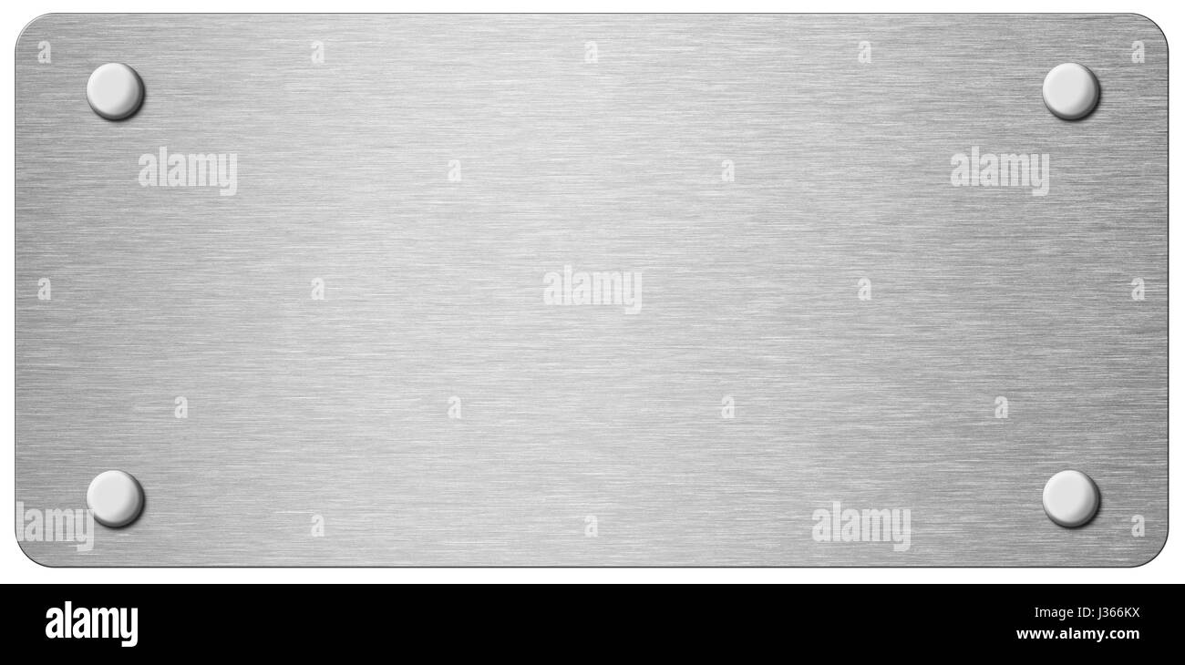 narrow metal plate with rivets isolated 3d illustration Stock Photo - Alamy