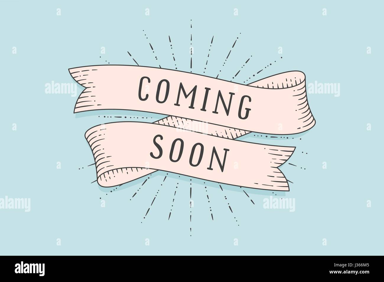 Old school vintage ribbon banner with text Coming Soon Stock Vector ...