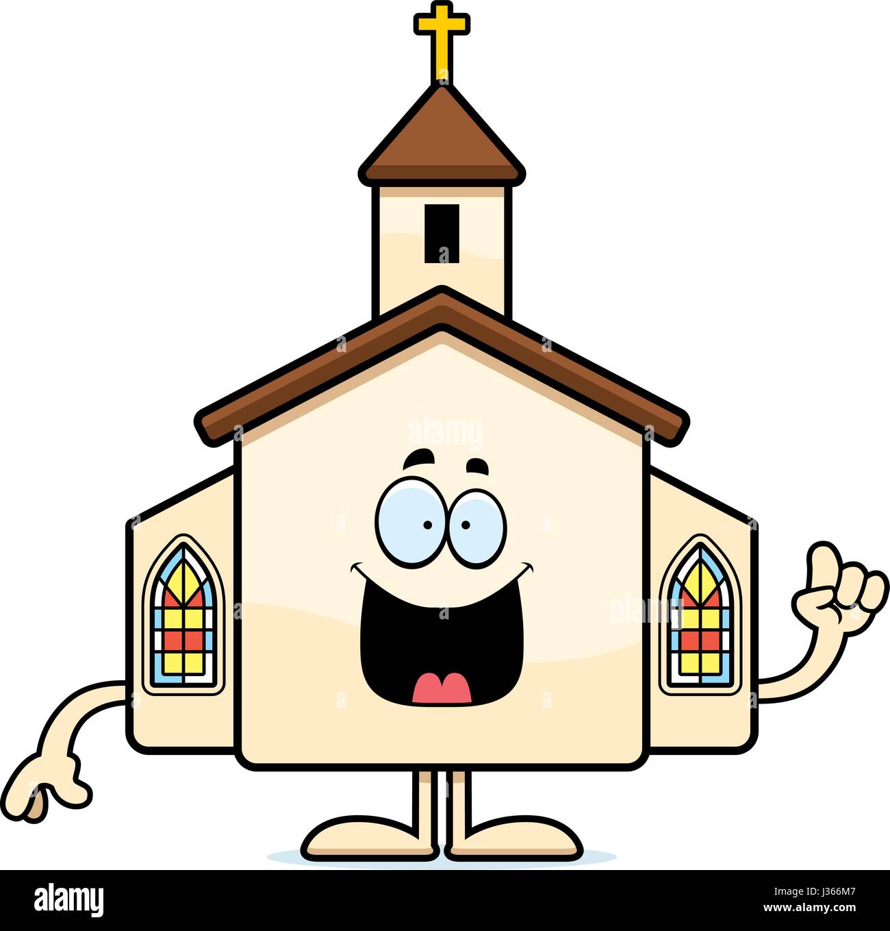 A cartoon illustration of a church with an idea Stock Vector Image ...