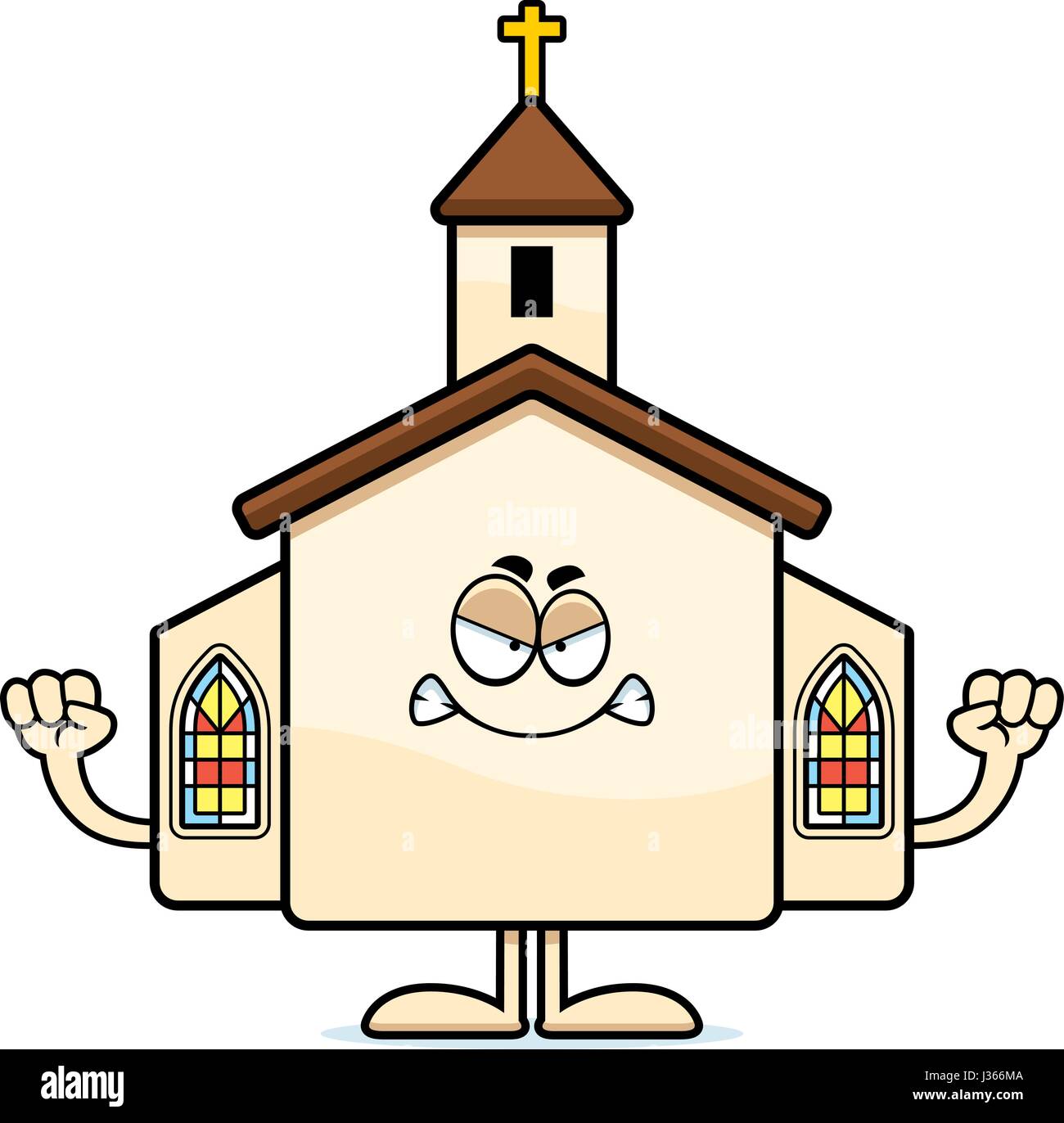 A cartoon illustration of a church looking angry Stock Vector Image ...