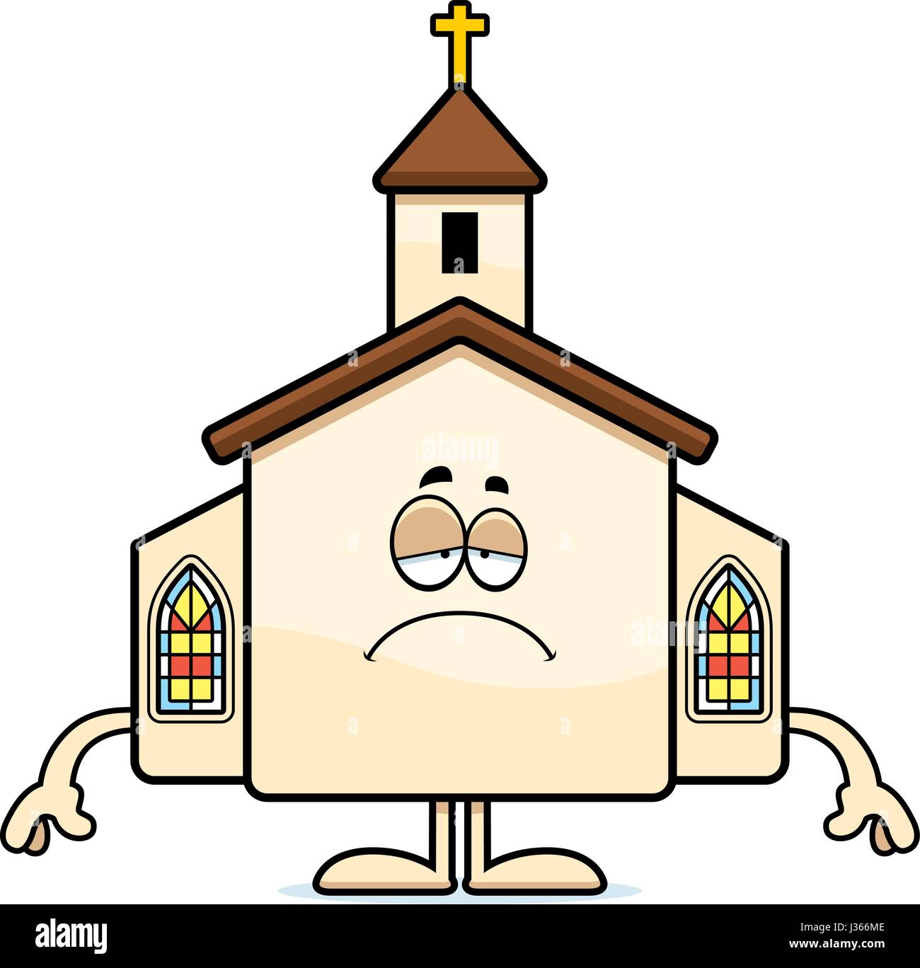 A cartoon illustration of a church looking sad Stock Vector Image & Art ...