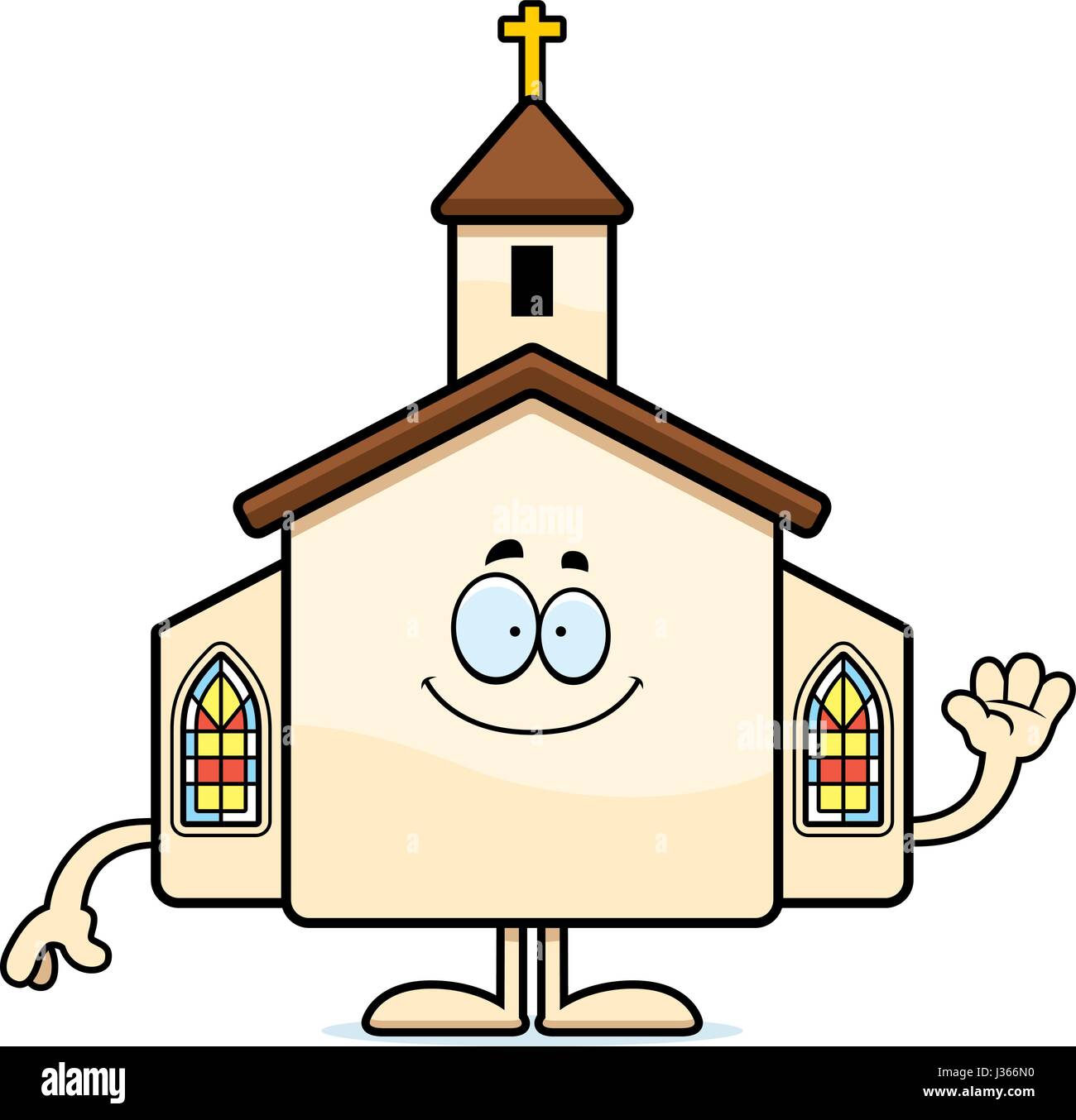 A cartoon illustration of a church waving Stock Vector Image & Art - Alamy