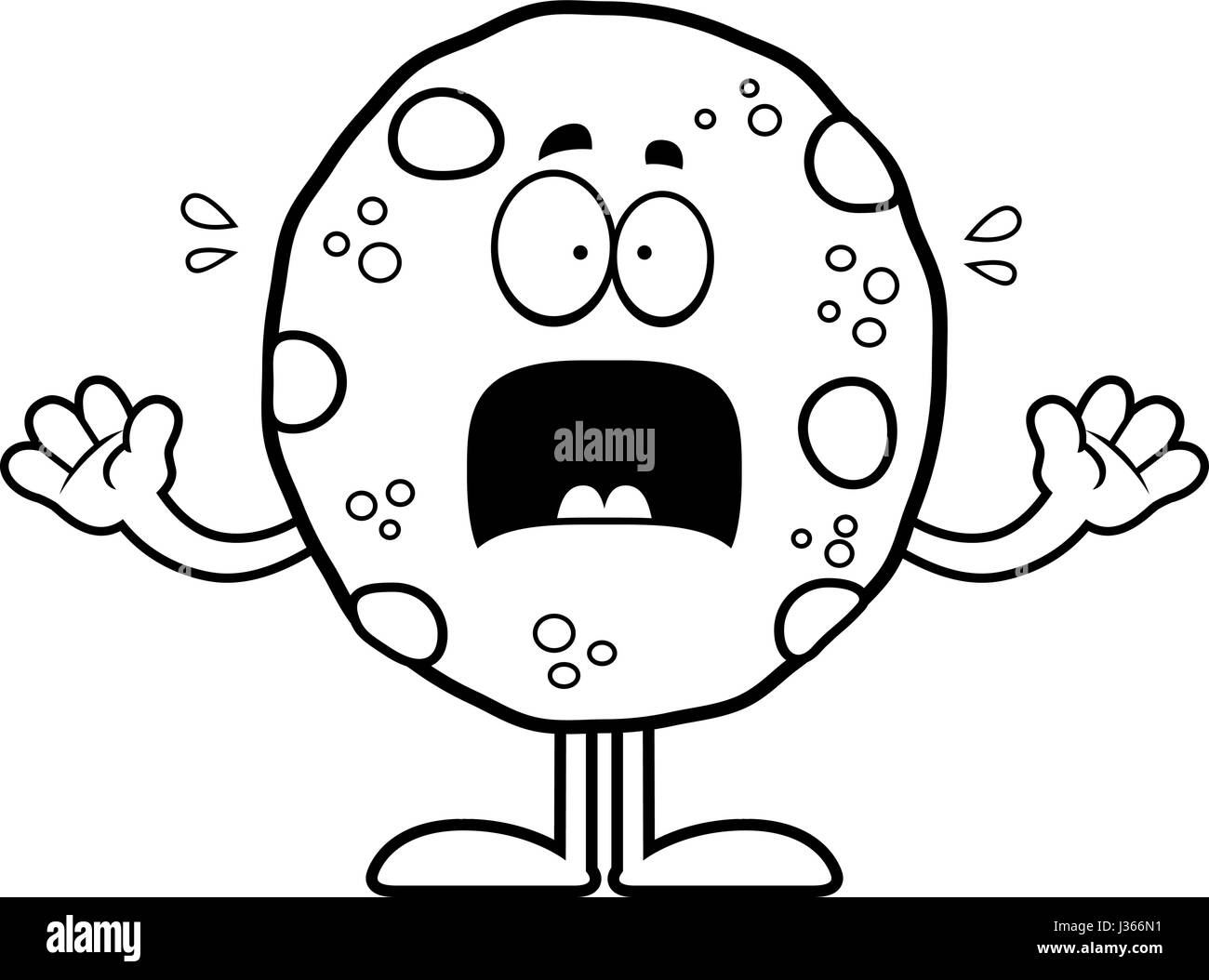 A cartoon illustration of a cookie looking scared Stock Vector Image ...