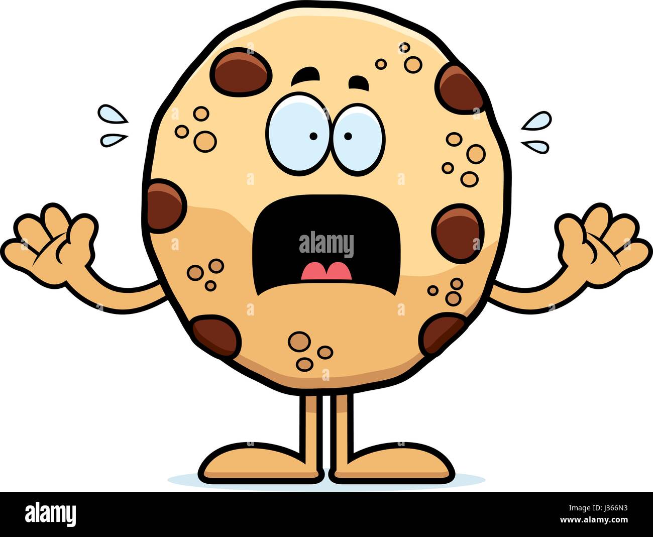 A cartoon illustration of a cookie looking scared Stock Vector Image ...