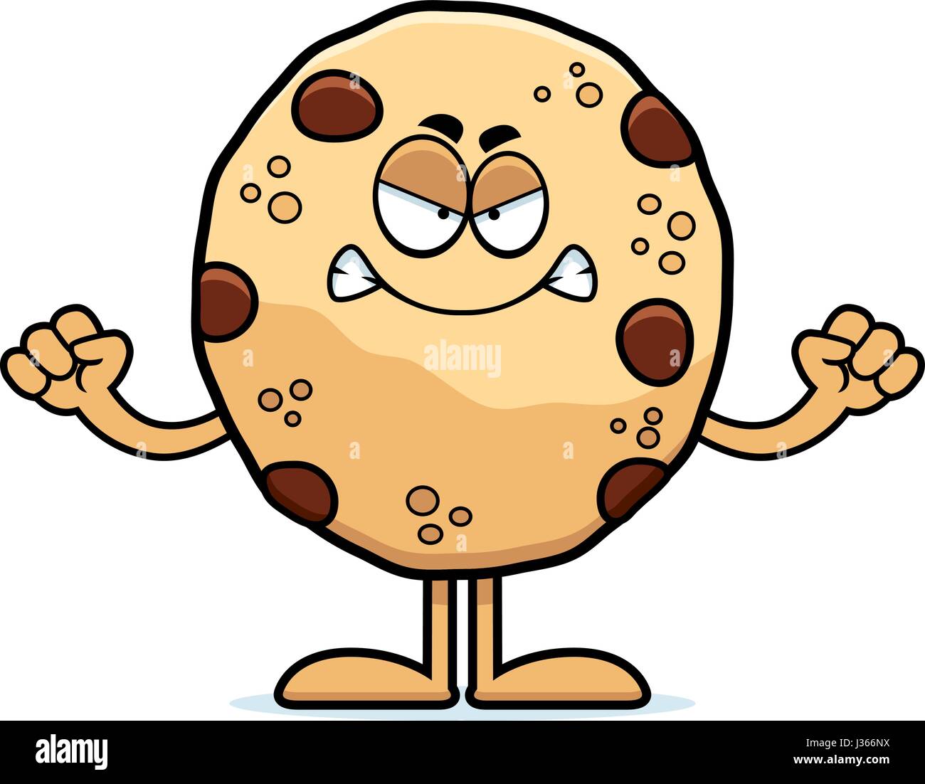 A cartoon illustration of a cookie looking angry Stock Vector Image ...