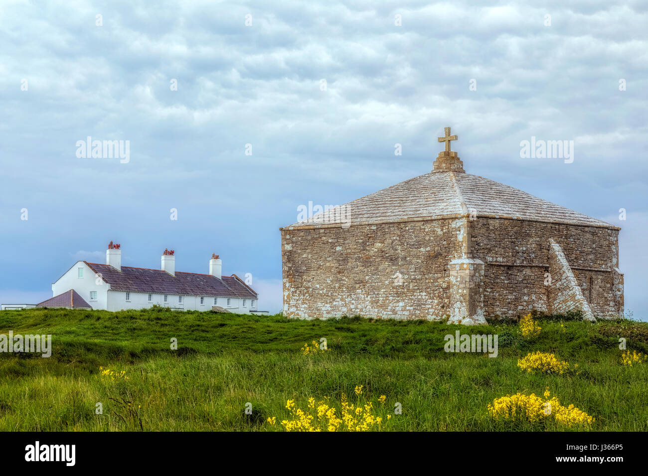 St Adhelm's chapel, Adhelm's Head, Purbeck, Jurassic Coast, Dorset ...