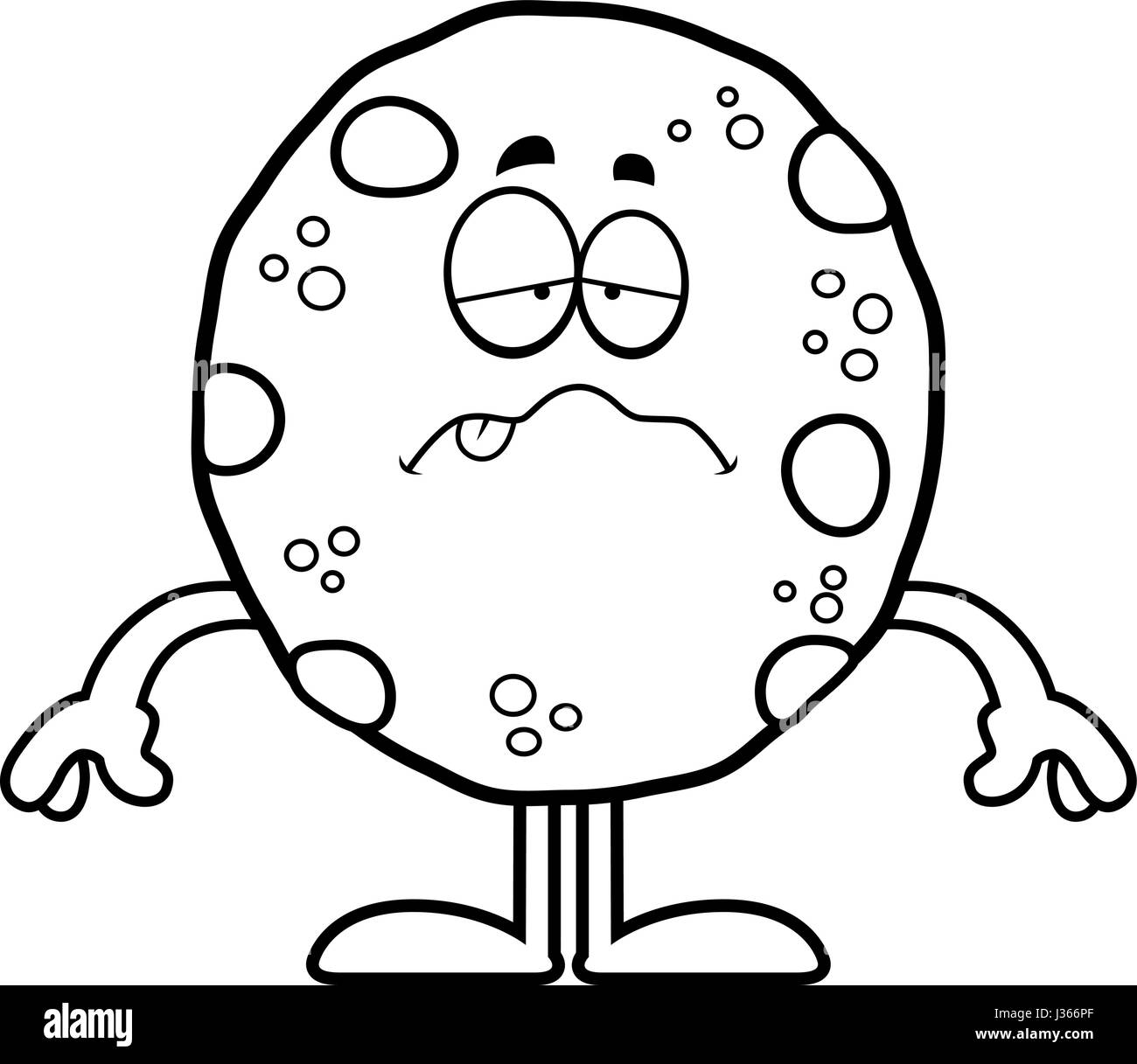 A cartoon illustration of a cookie looking sick Stock Vector Image ...