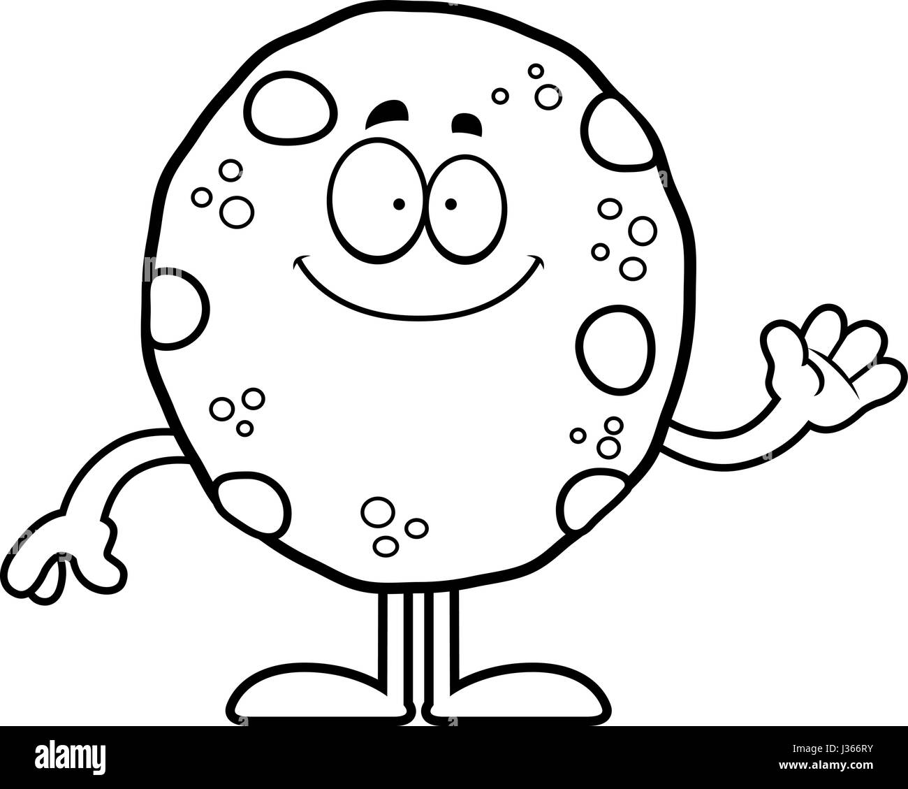 Cartoon chocolate chip cookie cartoon Black and White Stock Photos ...