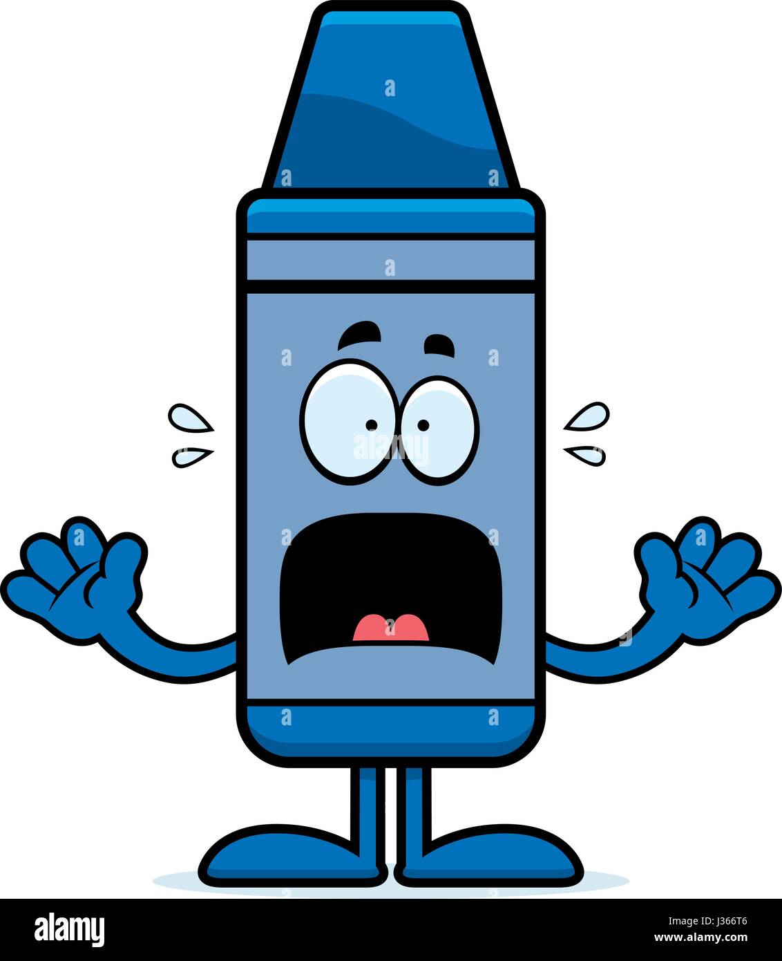 A cartoon illustration of a crayon looking scared Stock Vector Image ...