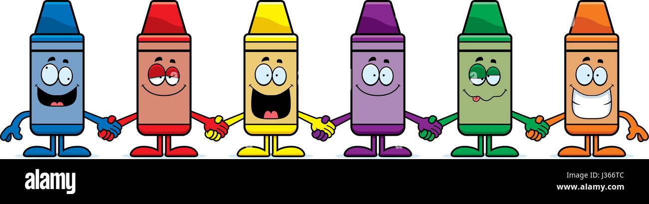 Crayons cartoon Stock Vector Images - Alamy