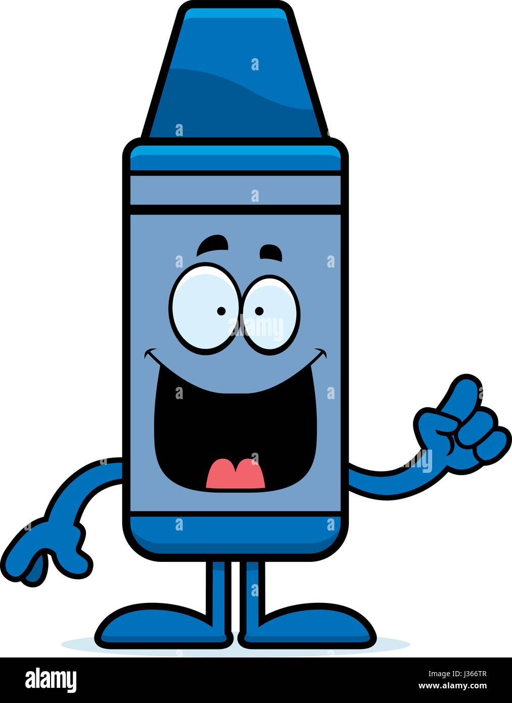 A cartoon illustration of a crayon with an idea Stock Vector Image ...