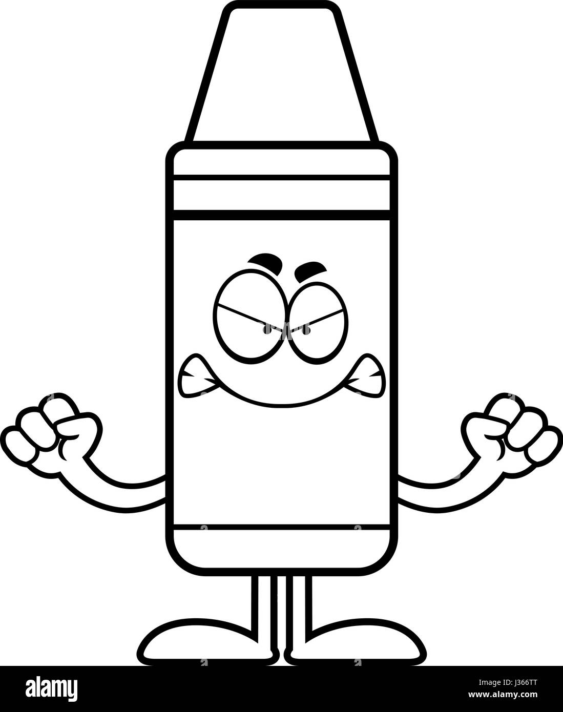 A cartoon illustration of a crayon looking angry Stock Vector Image ...