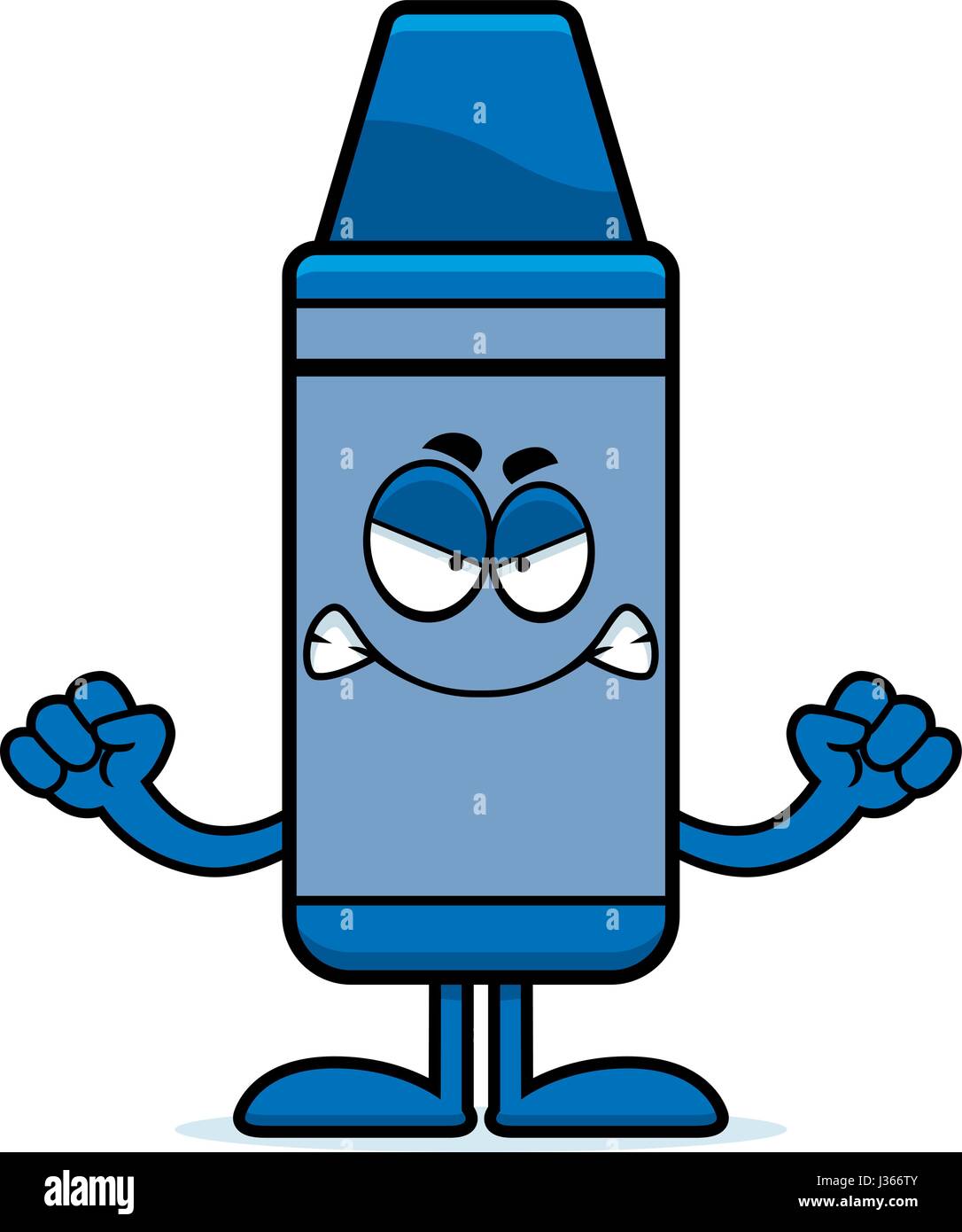 A cartoon illustration of a crayon looking angry Stock Vector Image ...