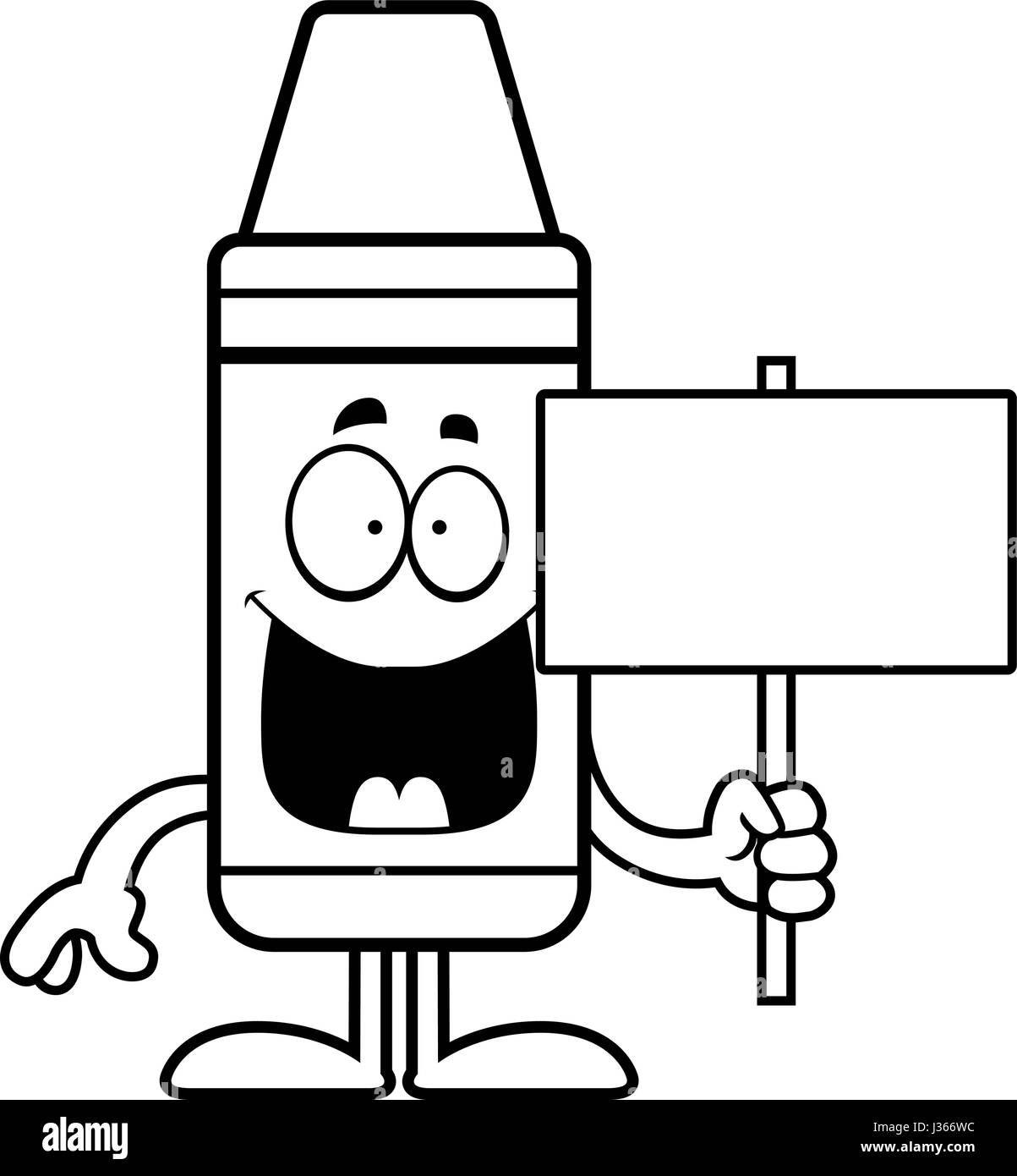 Cartoon holding blank sign Black and White Stock Photos & Images - Alamy