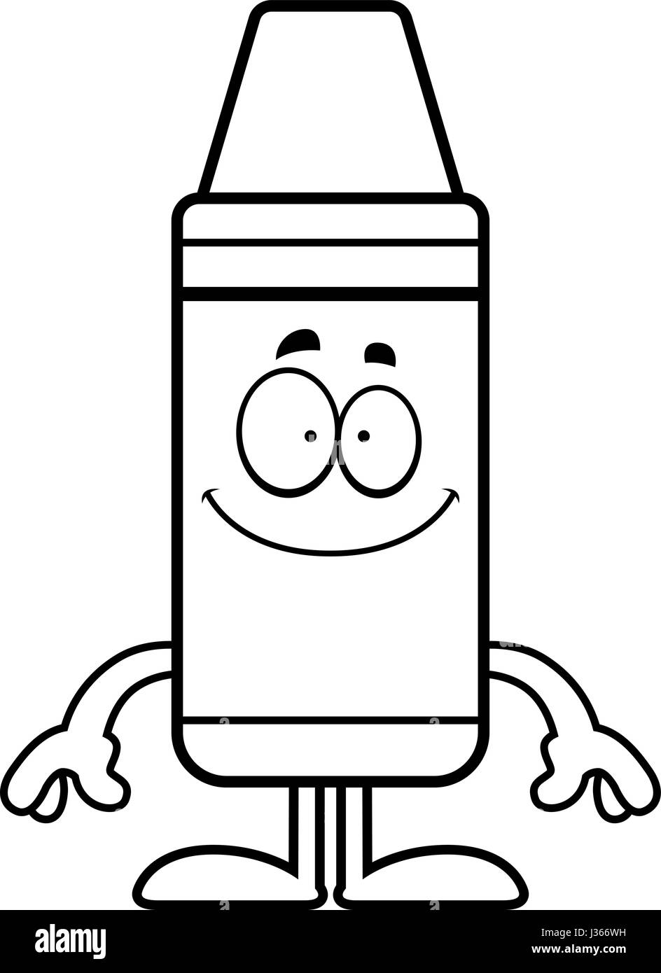 A cartoon illustration of a crayon looking happy Stock Vector Image ...