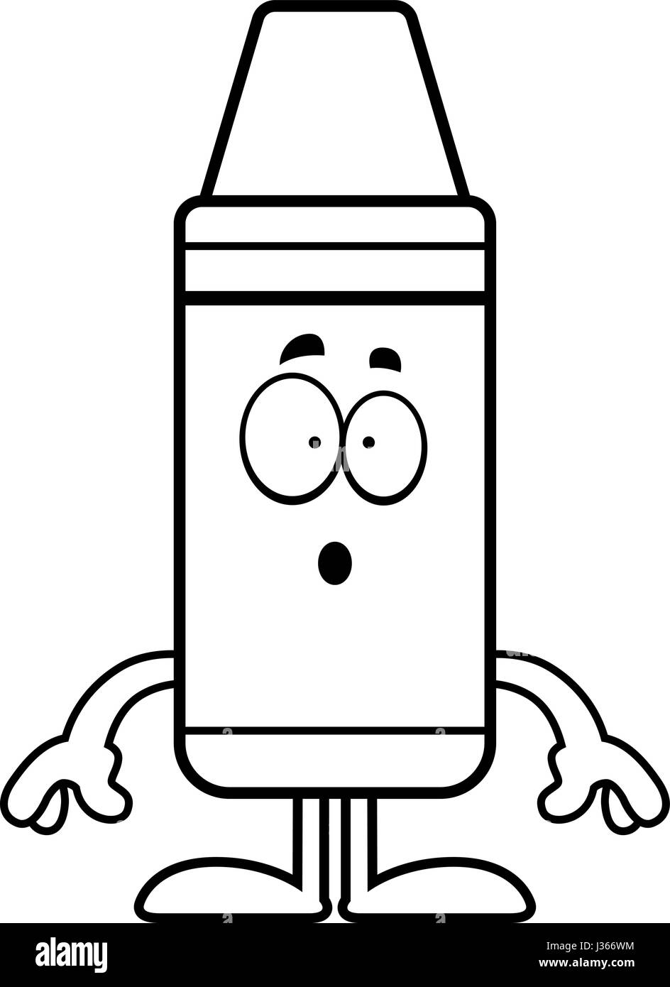 A cartoon illustration of a crayon looking surprised Stock Vector Image ...