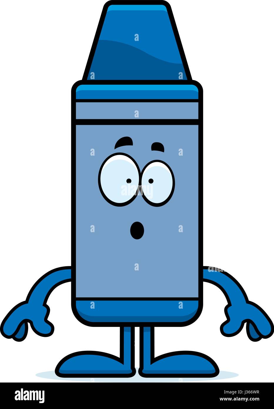 A cartoon illustration of a crayon looking surprised Stock Vector Image ...
