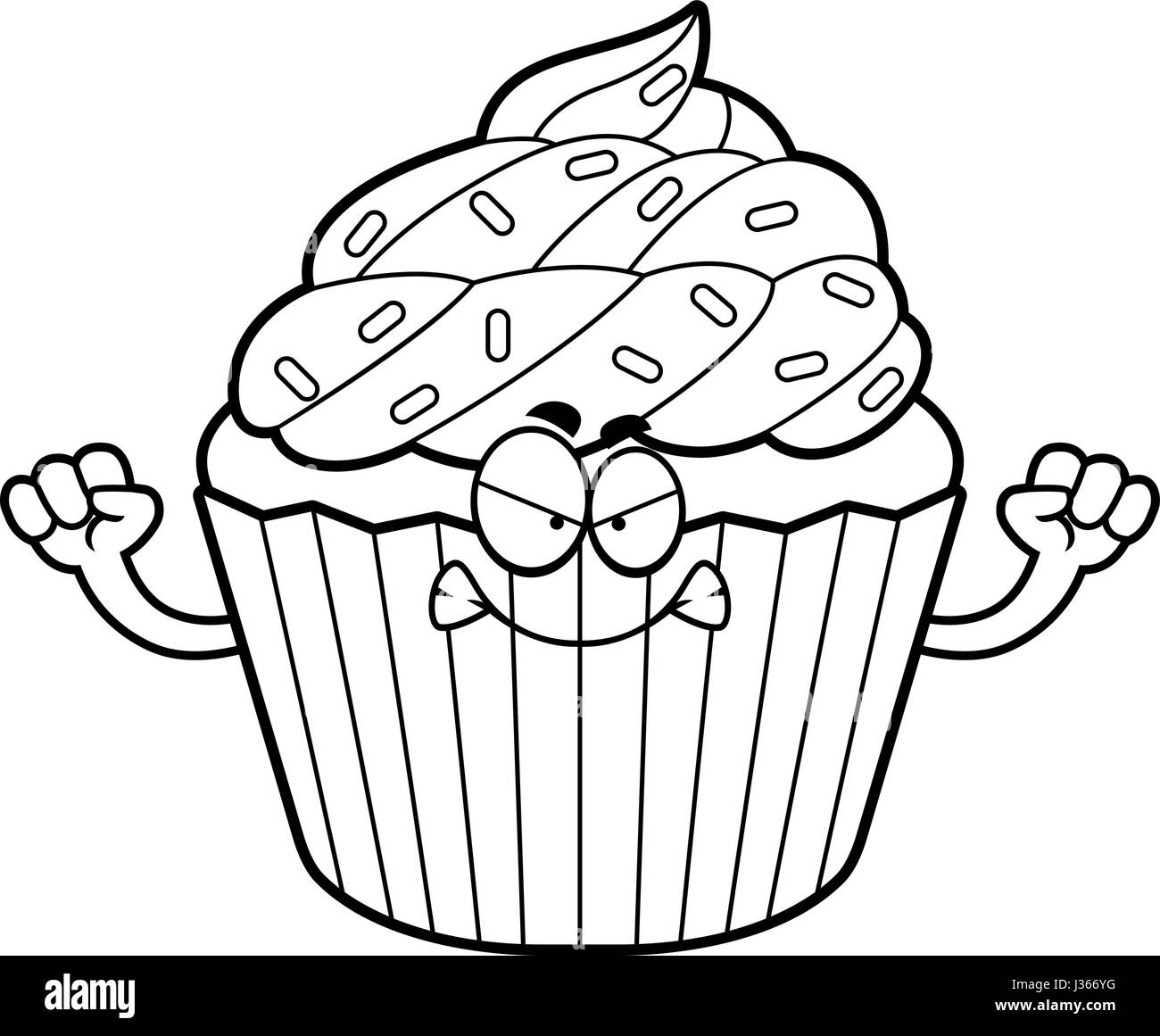 A cartoon illustration of a cupcake looking angry Stock Vector Image ...
