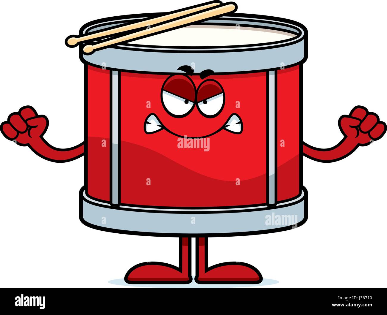 A cartoon illustration of a drum looking angry Stock Vector Image & Art ...