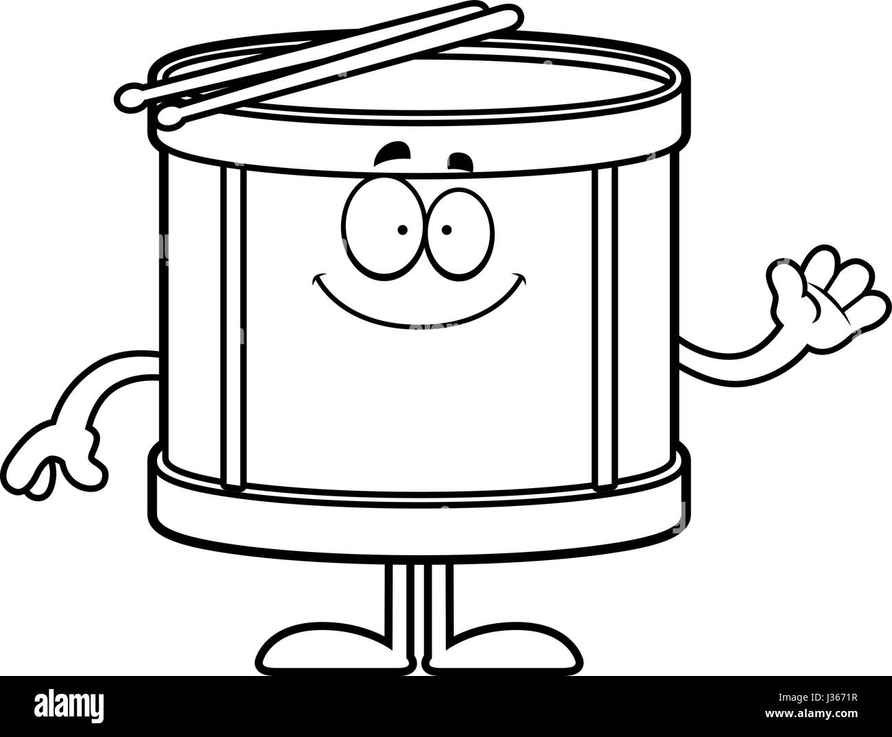 A cartoon illustration of a drum waving Stock Vector Image & Art - Alamy