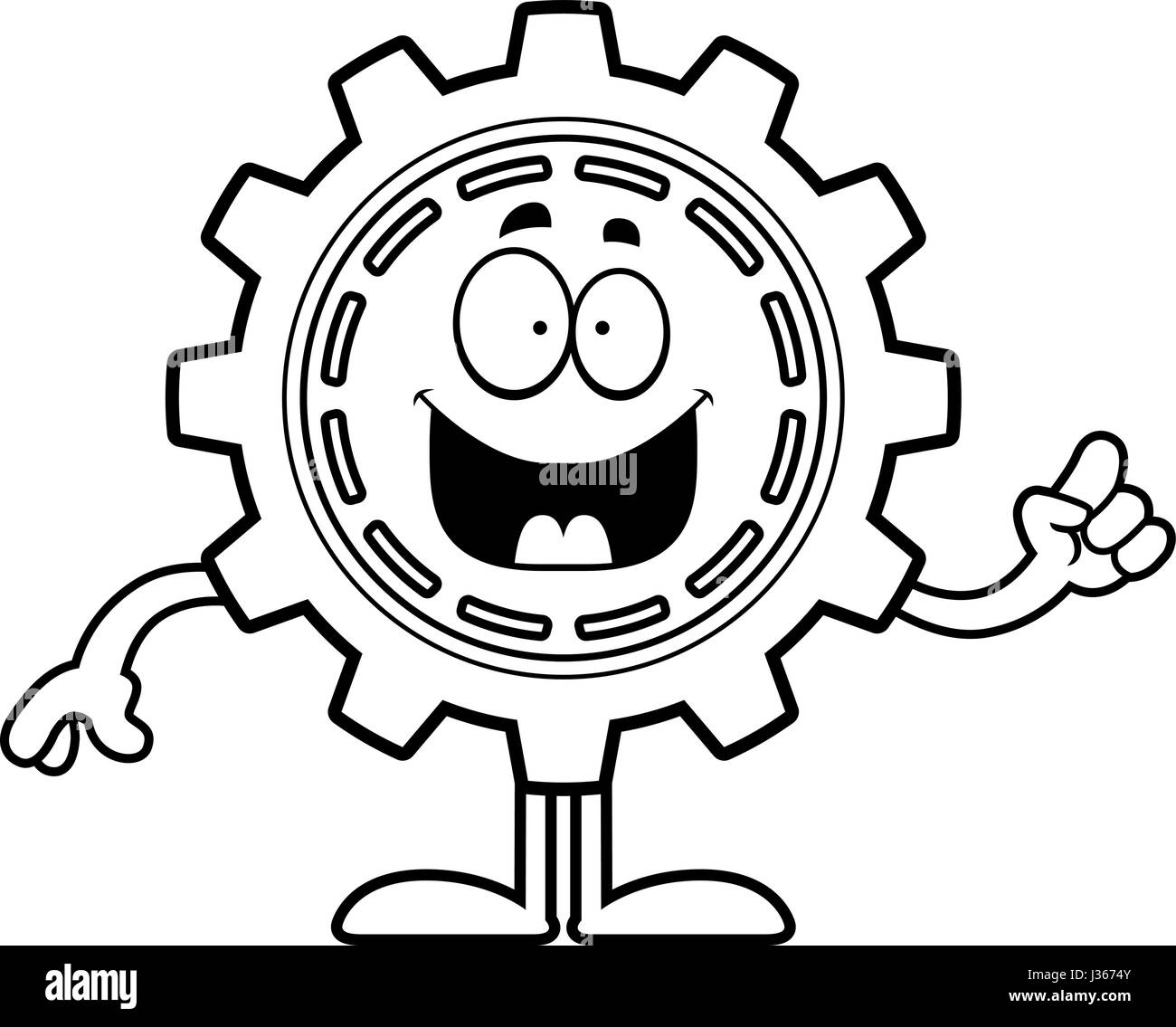 Gear cartoon Black and White Stock Photos & Images - Alamy