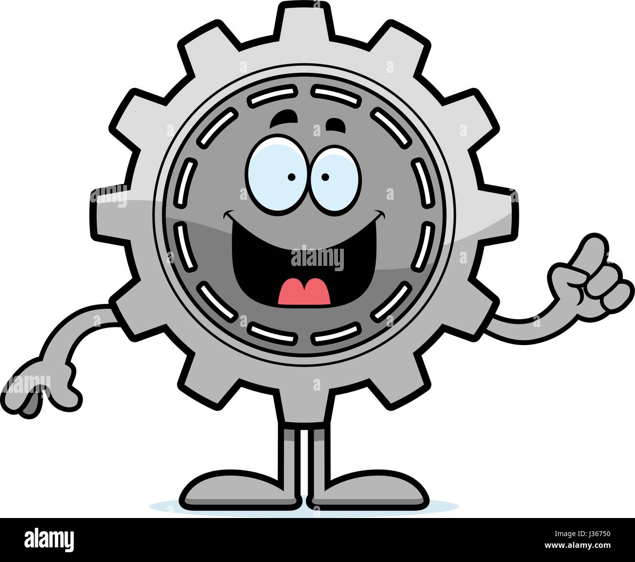 A cartoon illustration of a gear with an idea Stock Vector Image & Art ...