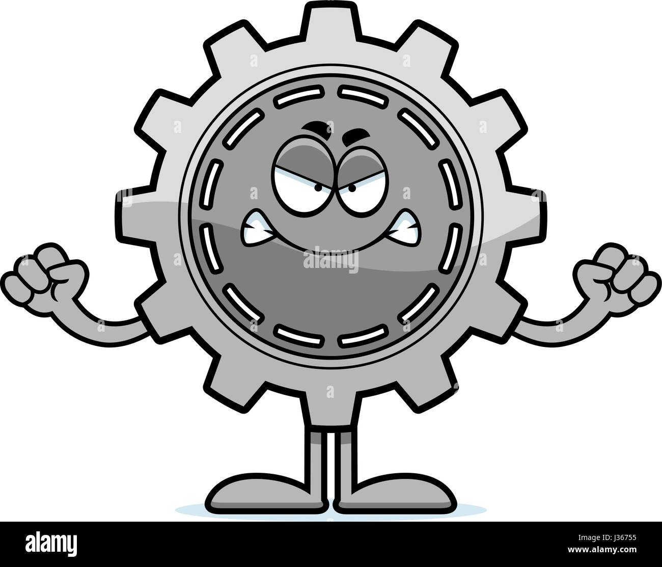 A cartoon illustration of a gear looking angry Stock Vector Image & Art ...