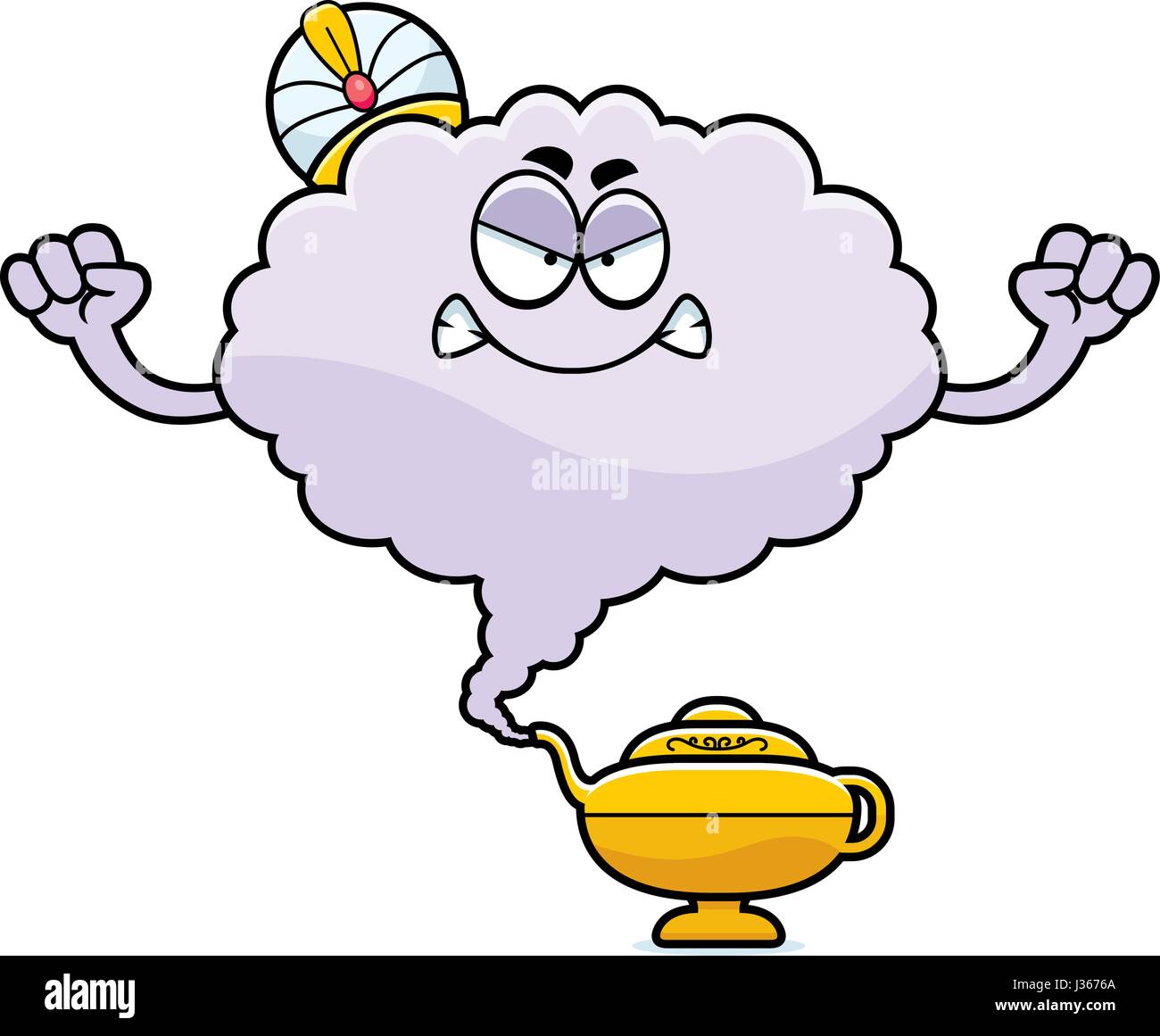 A cartoon illustration of a genie looking angry Stock Vector Image ...
