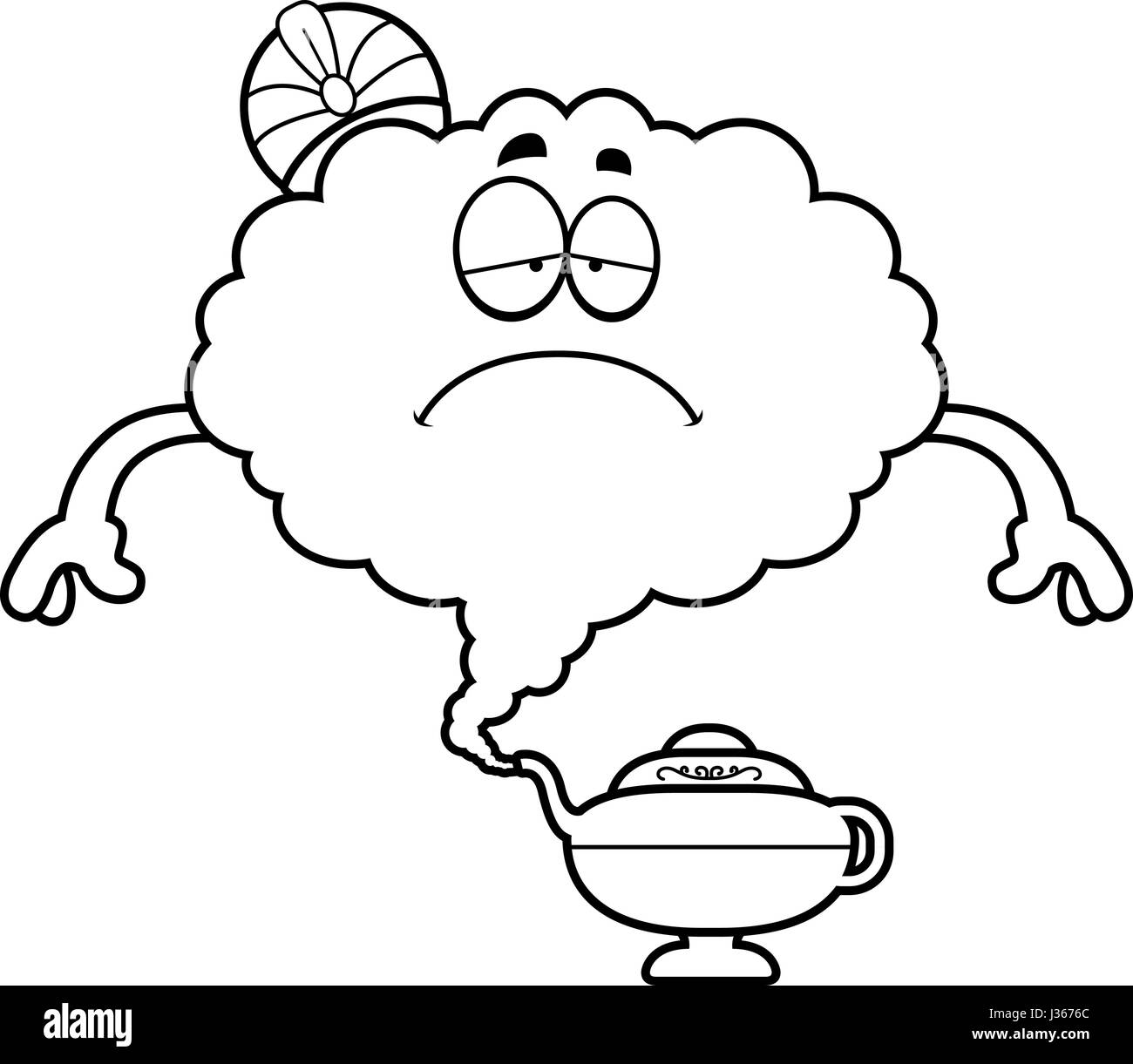 A cartoon illustration of a genie looking sad Stock Vector Image & Art ...