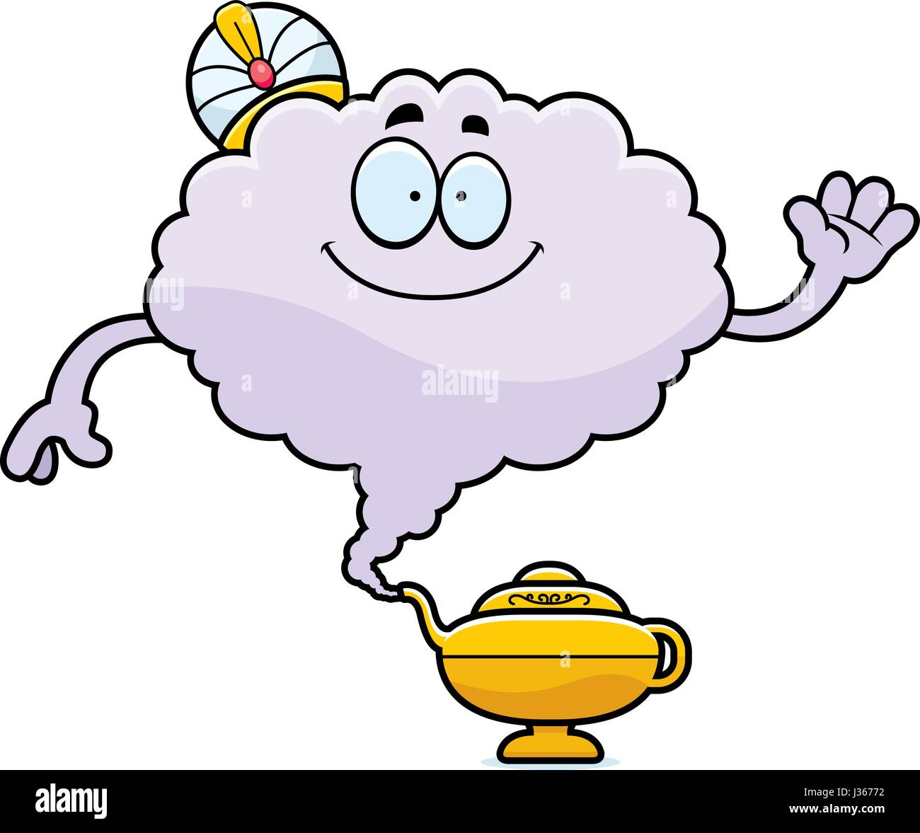 A cartoon illustration of a genie waving Stock Vector Image & Art - Alamy