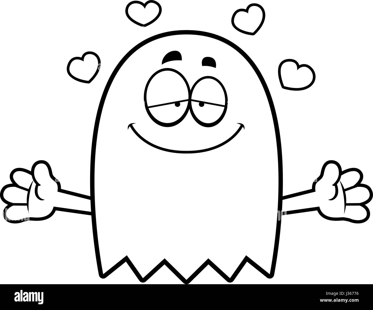 A cartoon illustration of a ghost ready to give a hug Stock Vector ...
