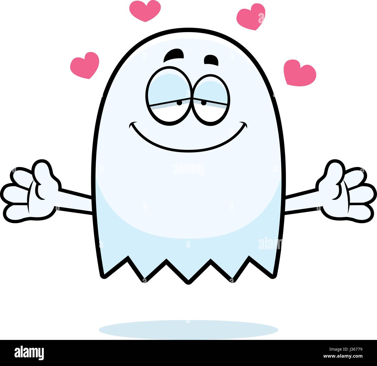 A cartoon illustration of a ghost ready to give a hug Stock Vector ...