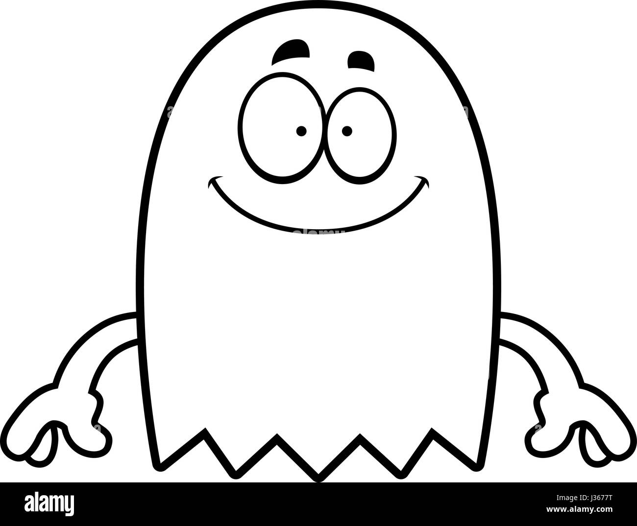 A cartoon illustration of a ghost looking happy Stock Vector Image ...