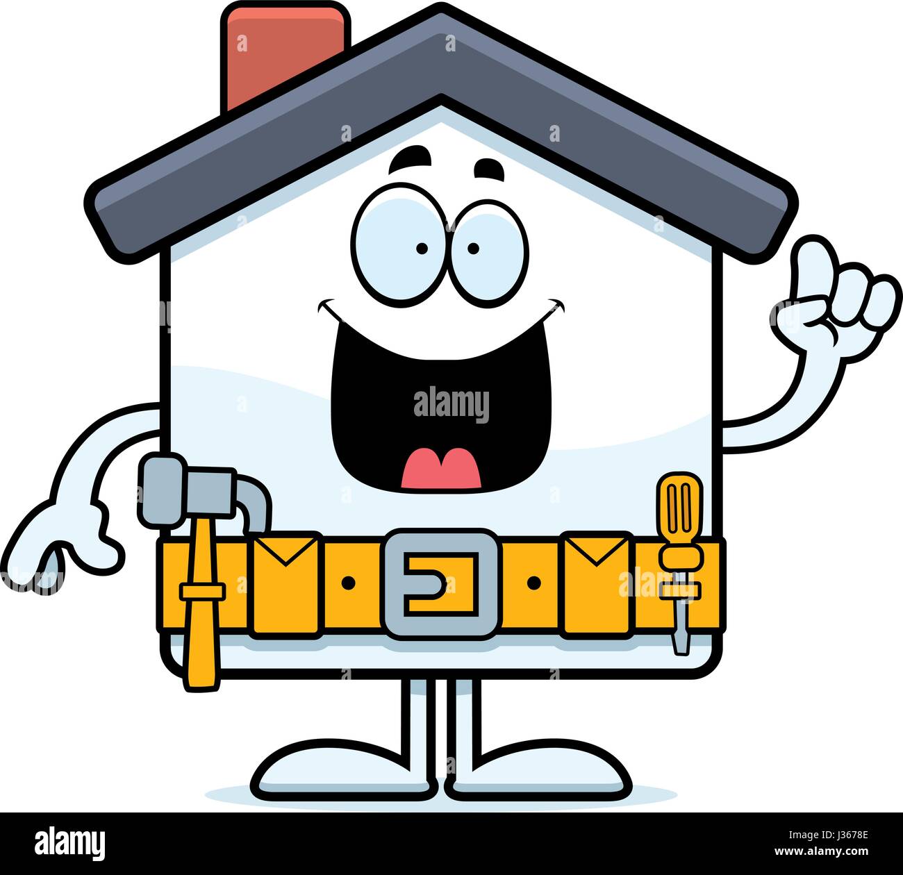 A cartoon illustration of a home improvement house with an idea Stock ...