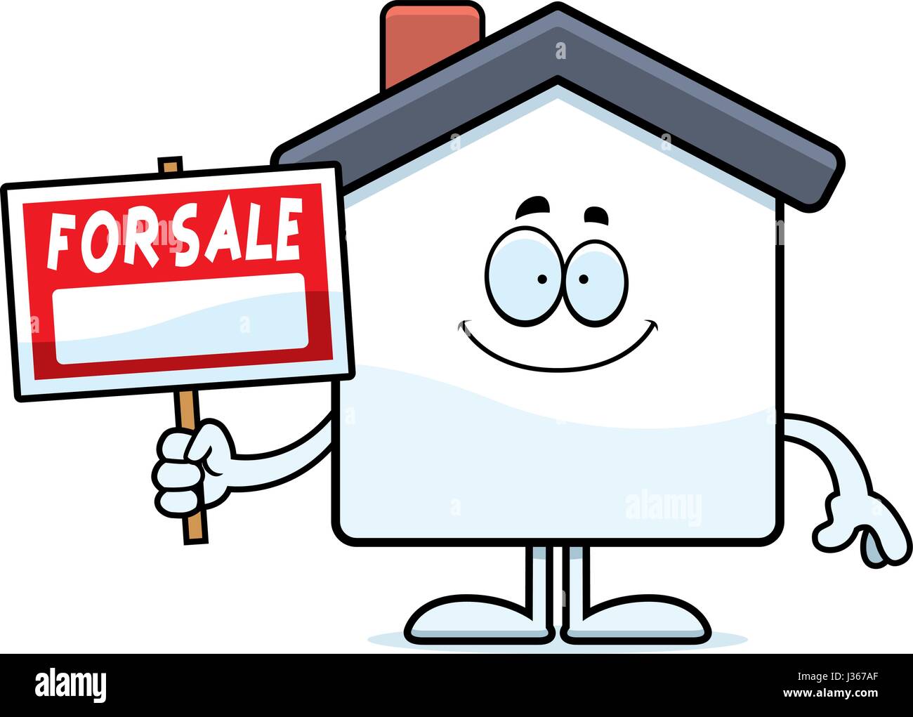 A cartoon illustration of a home for sale looking happy Stock Vector ...